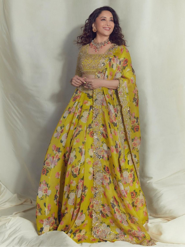 Madhuri Dixit's Yellow Ghagra Is TV Pe Breaking News