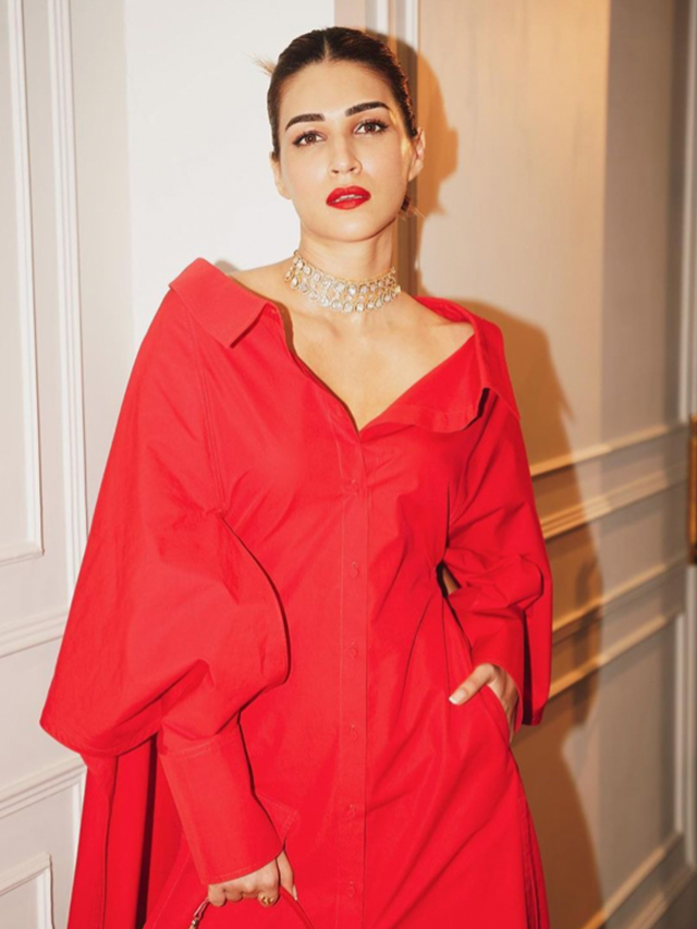 Kriti Sanon Surprises In Red Valentino Look For NMACC Opening