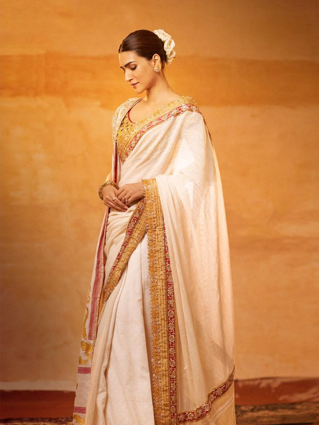 How To Style A Double Dupatta Saree Like Adipurush Star Kriti Sanon